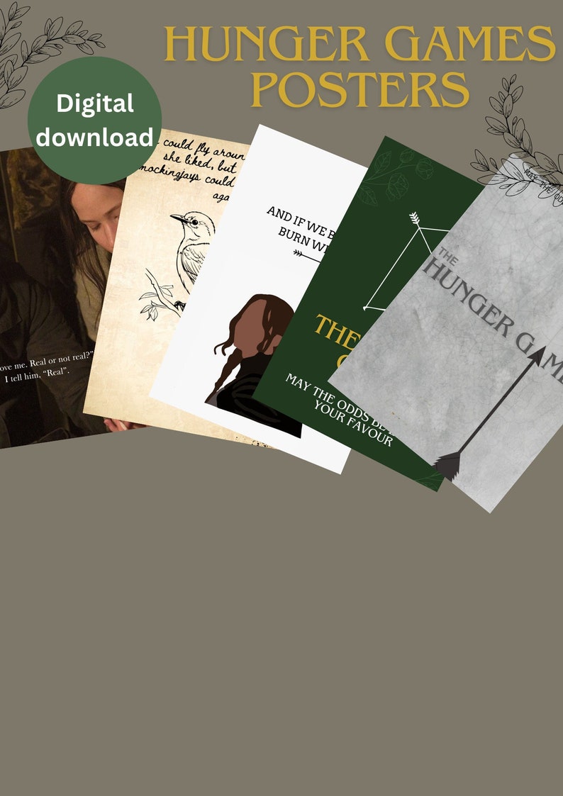 Hunger Games Posters Digital Art, Movie Wall Decor, Tribute Gift ...