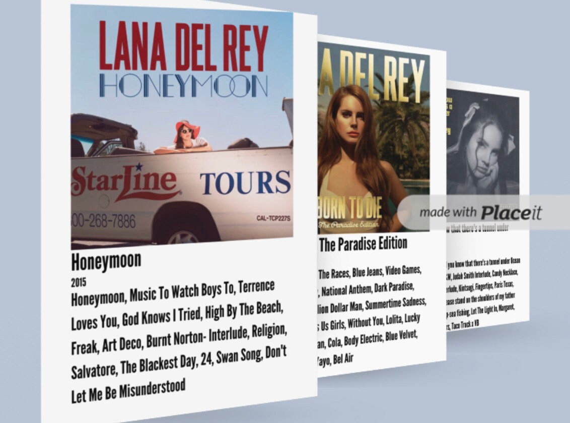 Lana Del Rey Printable Posters, Instant Download, Music Wall Art ...