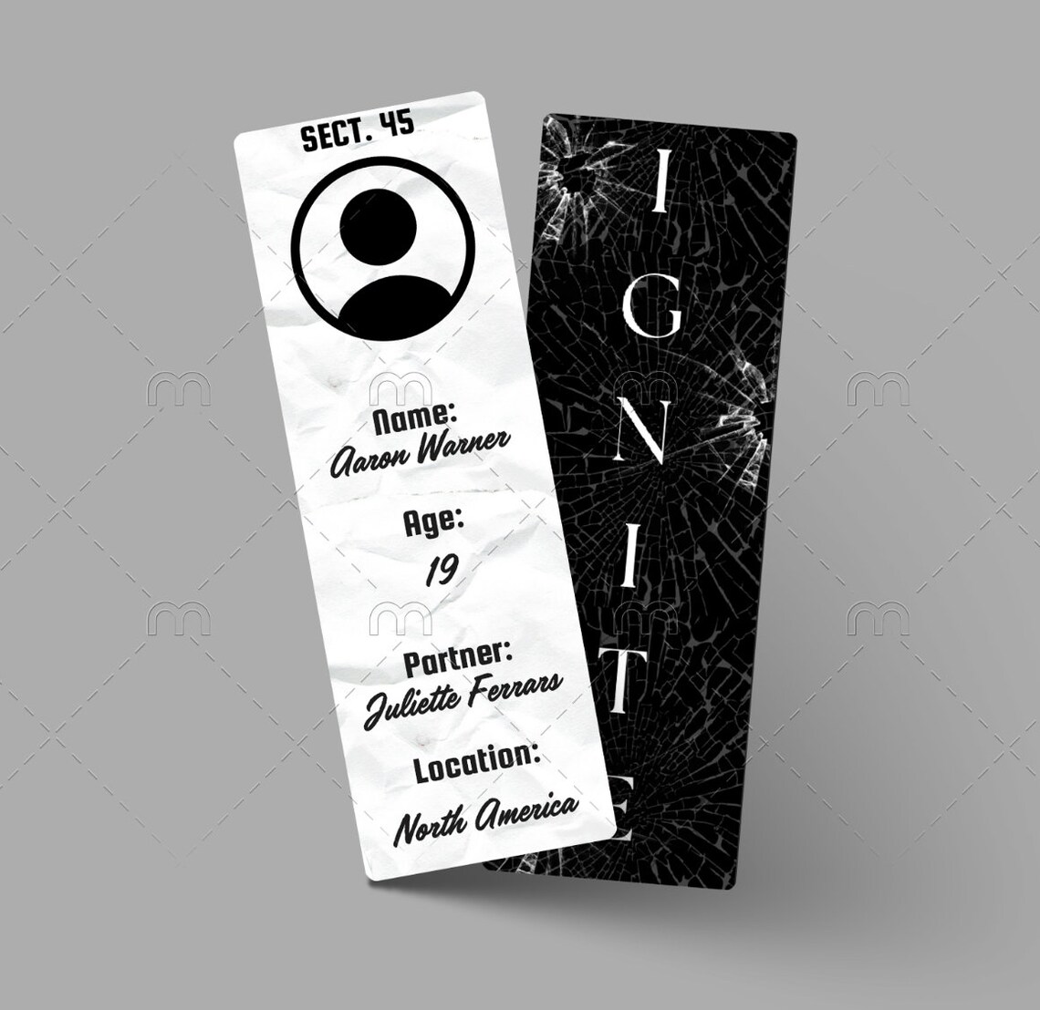 Shatter Me Inspired Bookmarks Digital Download, Unique Bookmarks, Book ...