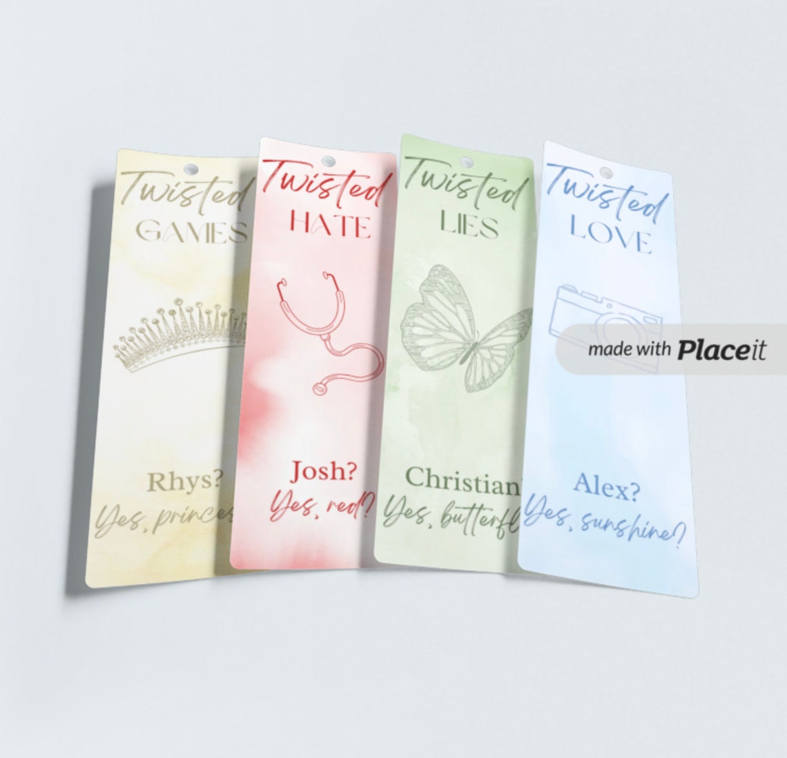 Twisted Series Printable Bookmarks, Set of 4, Downloadable, Booktok ...