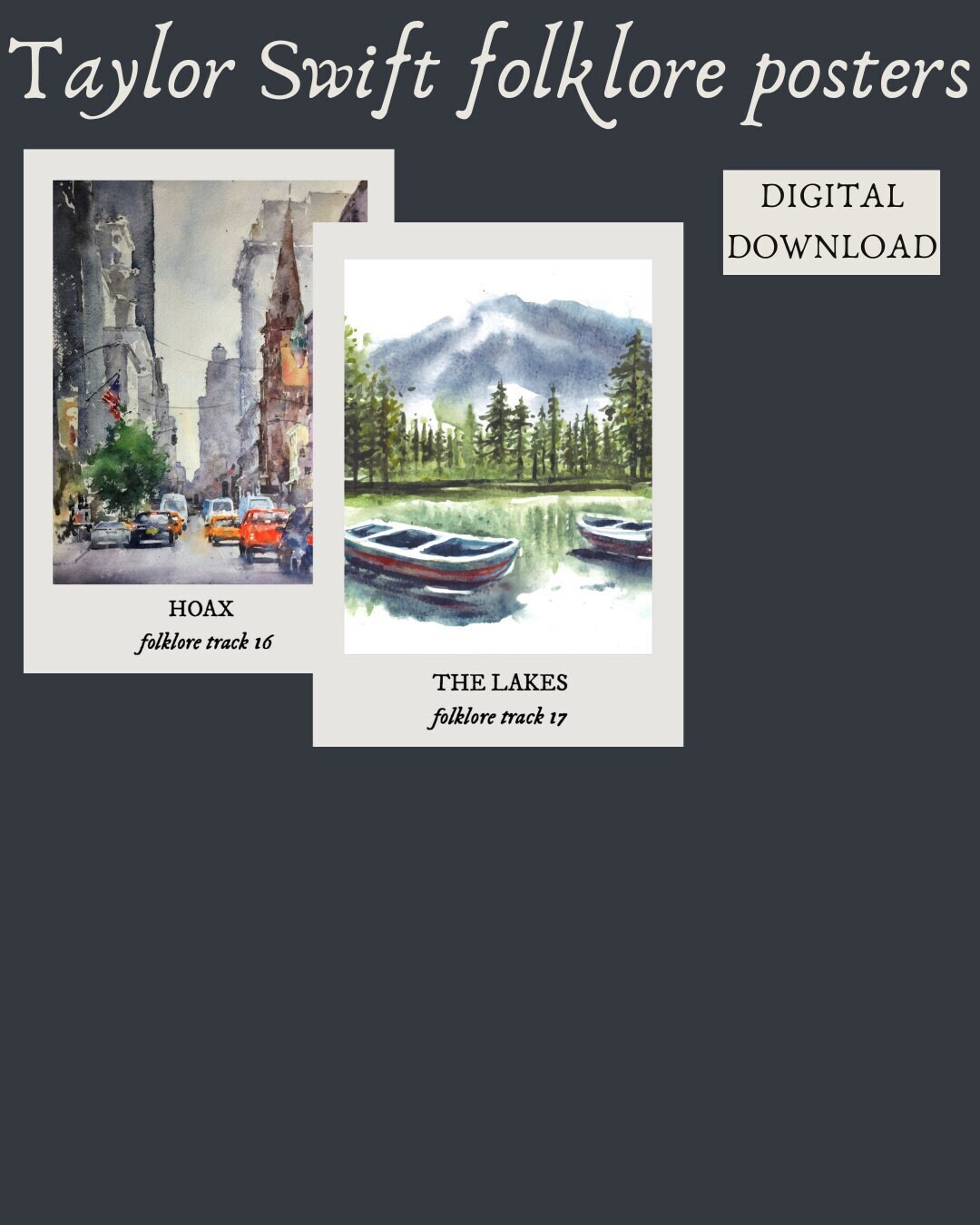 Folklore Taylor Swift Posters Bundle, Printable Wall Art, Minimalist ...