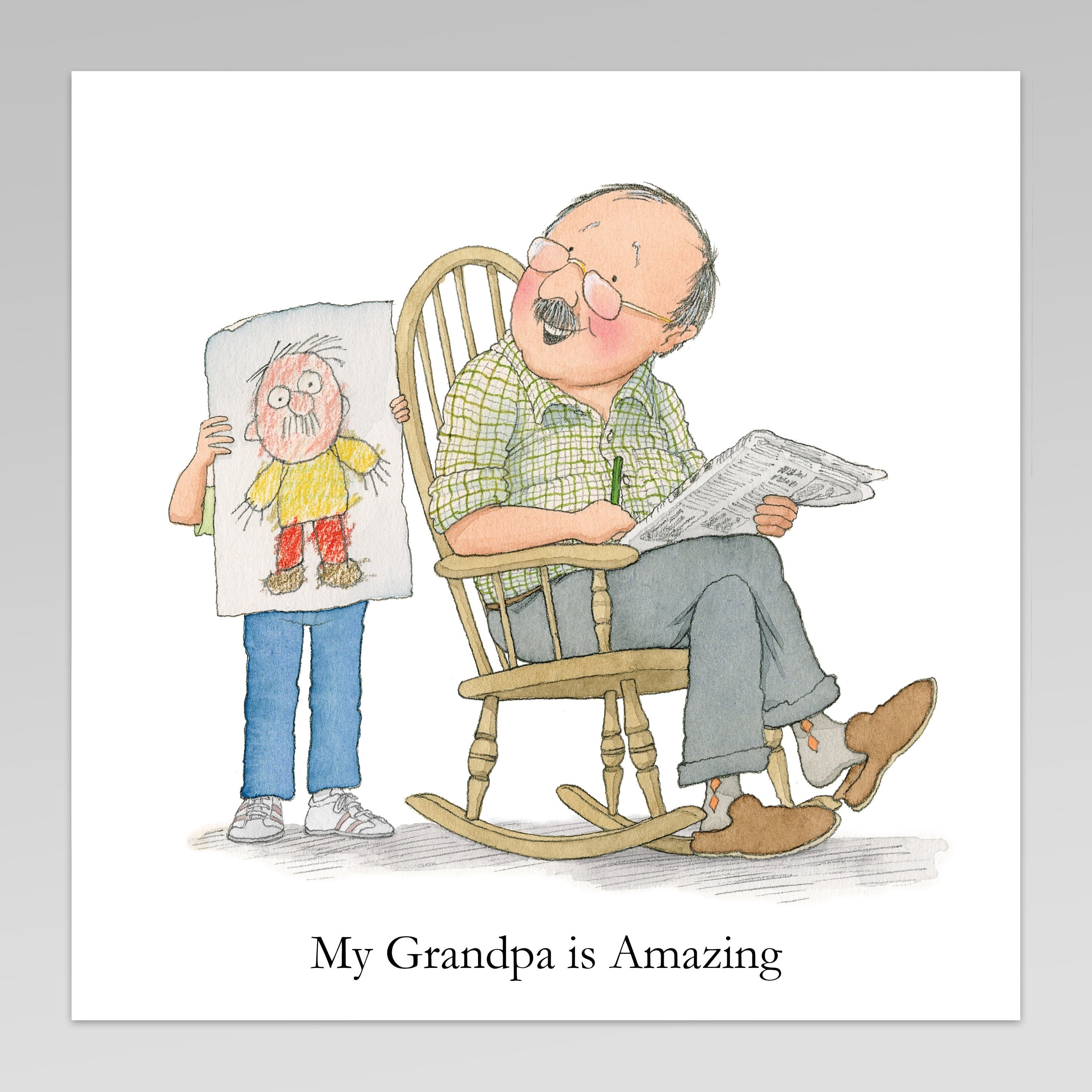 My Grandpa is Amazing drawing A3 Width Print - Etsy UK