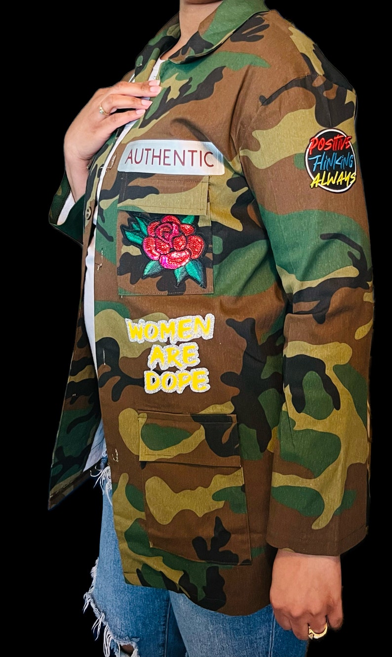 Camo Jacket for Women Women's Camo Jacket Vintage Army Jacket Trendy ...