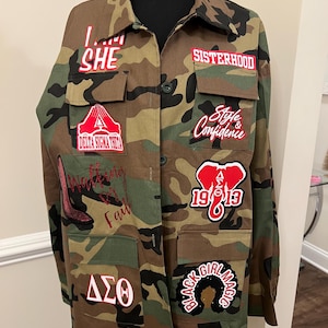 Custom Greek Camo Jacket: Sorority Army Style - Etsy