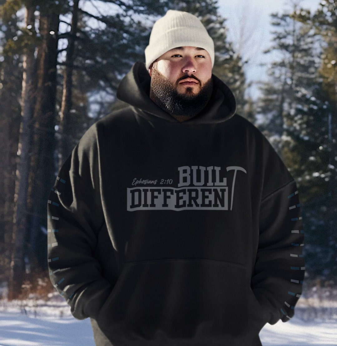 Built Different Hoodie, Christian Sweatshirt, Christian Hoodies, Motivational Gift, Christian ...