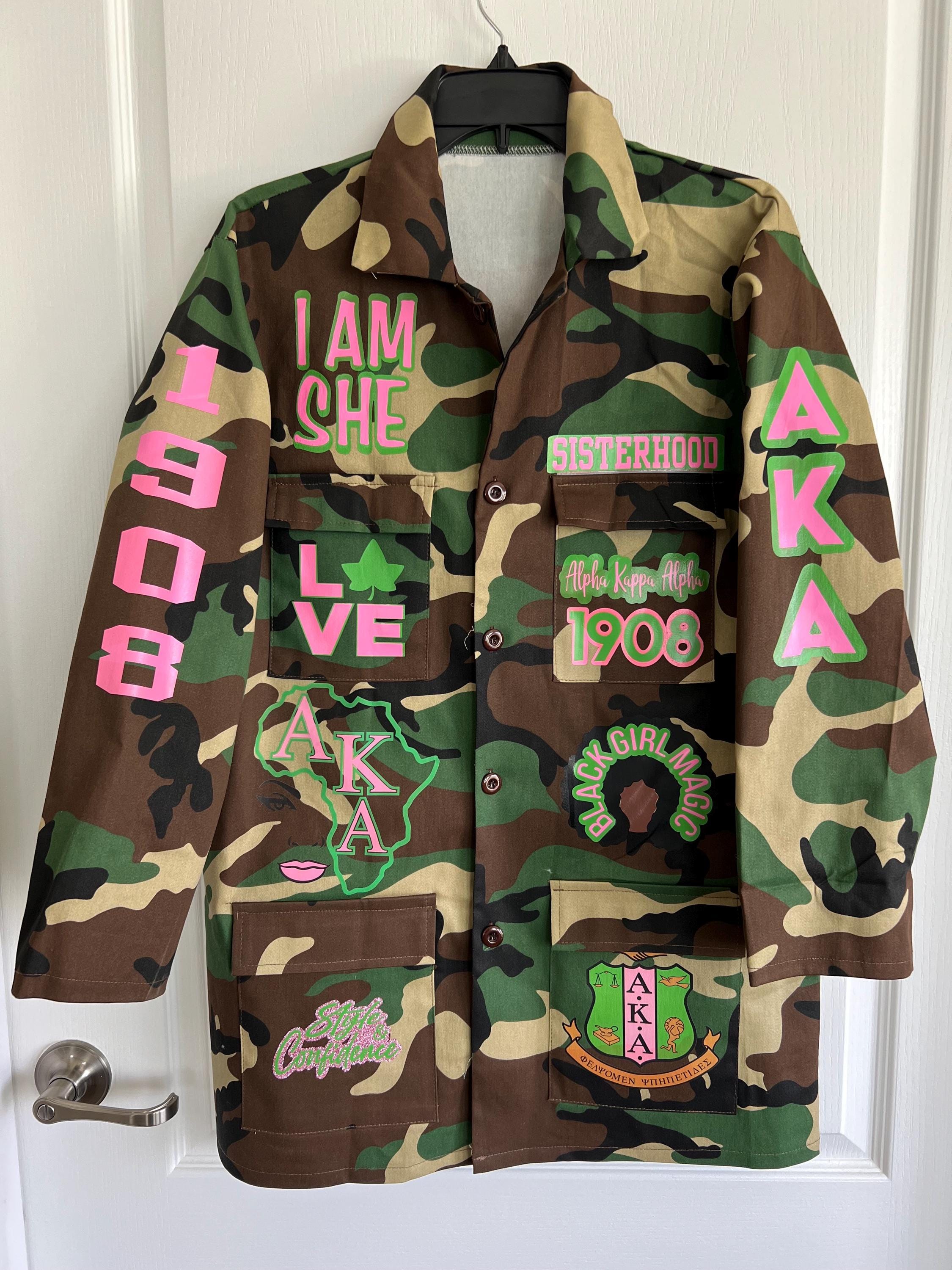 Camo Jacket for Women, Women's Camo Jacket, Greek Camo Jacket, AKA ...
