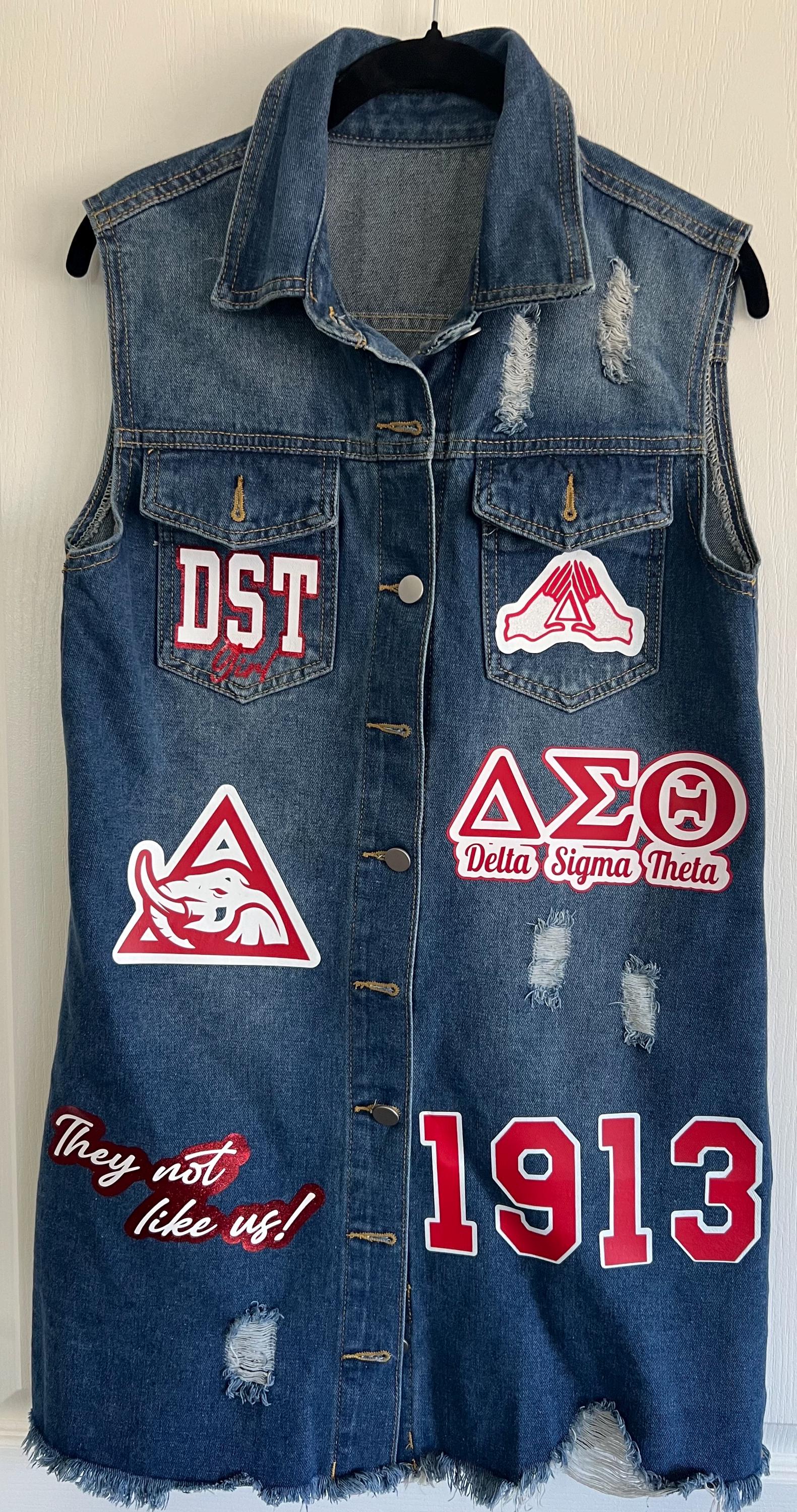 Delta Sorority, Vintage Jackets for Women, Jean Jackets, DST Jean ...