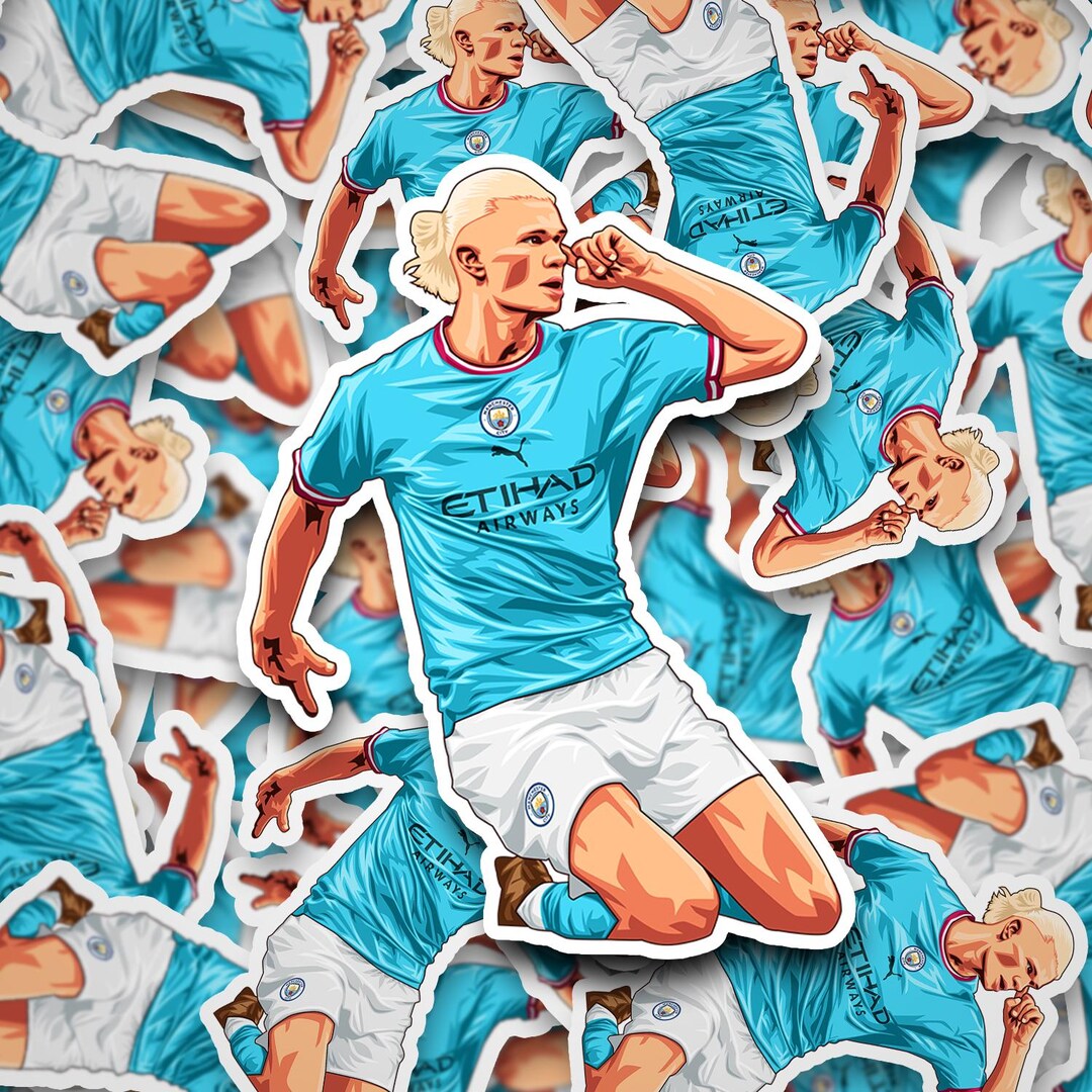 Erling Haaland Sticker Manchester City Sticker - Etsy
