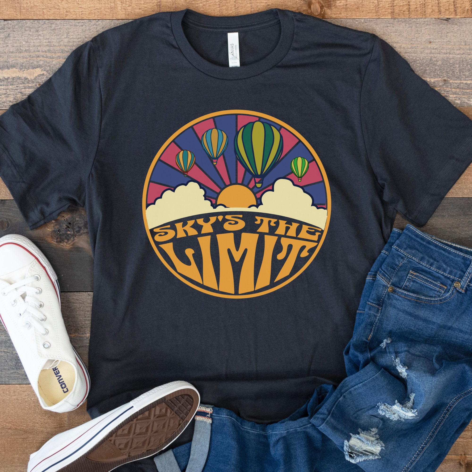 Sky's the Limit Air Balloon T-shirt, Albuquerque New Mexico Gift Shirt ...