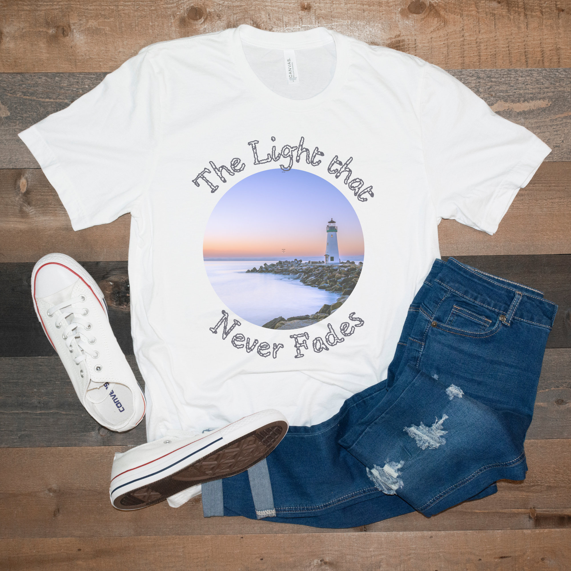 The Light That Never Fades Lighthouse Shirt, Nautical Landscape Gift ...