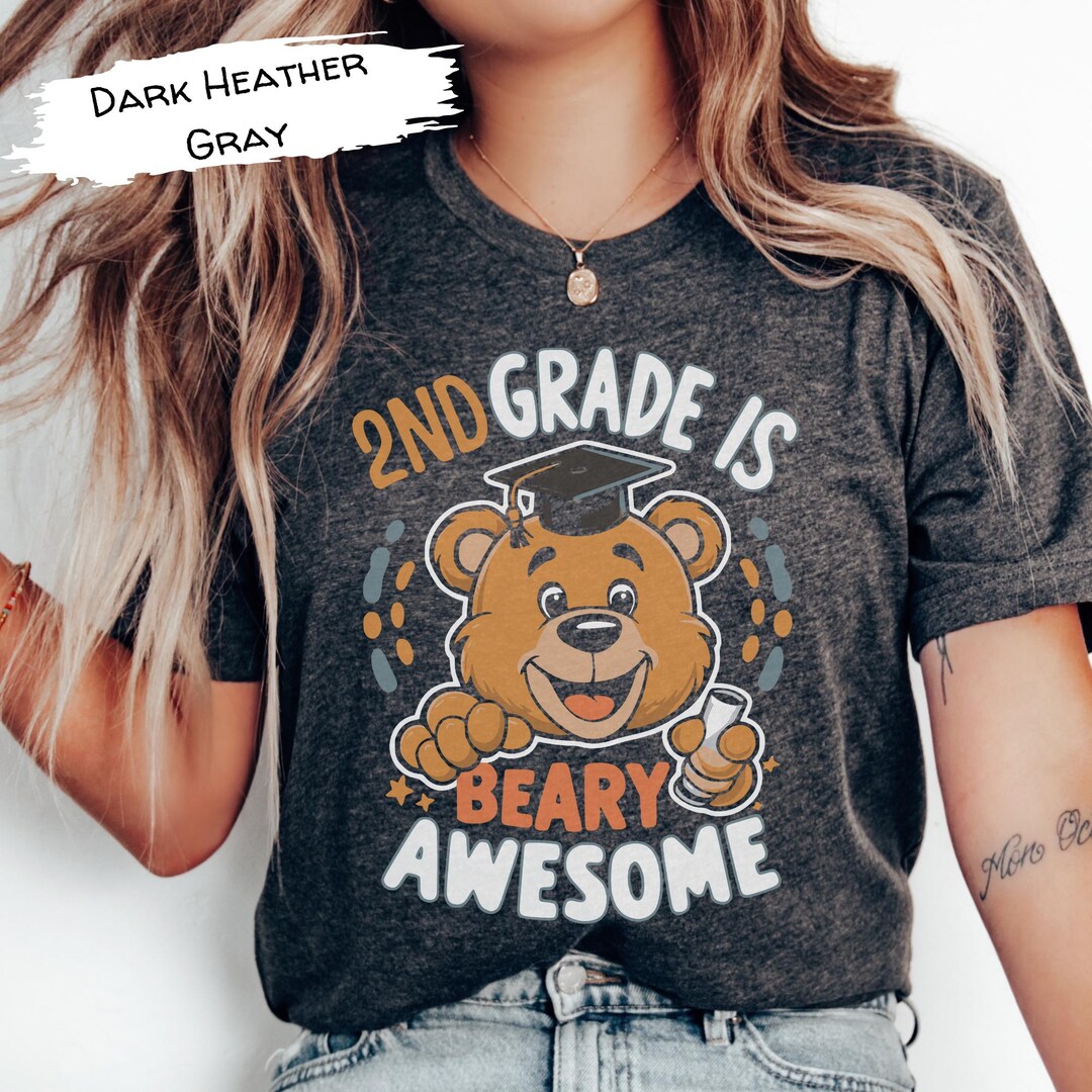 2nd Grade Beary Awesome Bear Tshirt, Brown Bear Lover, Protect Our ...