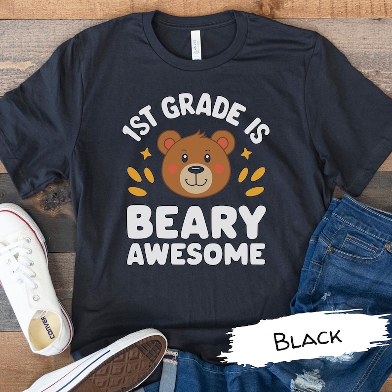 1st Grade Beary Awesome Bear Tshirt, Brown Bear Lover, Protect Our ...