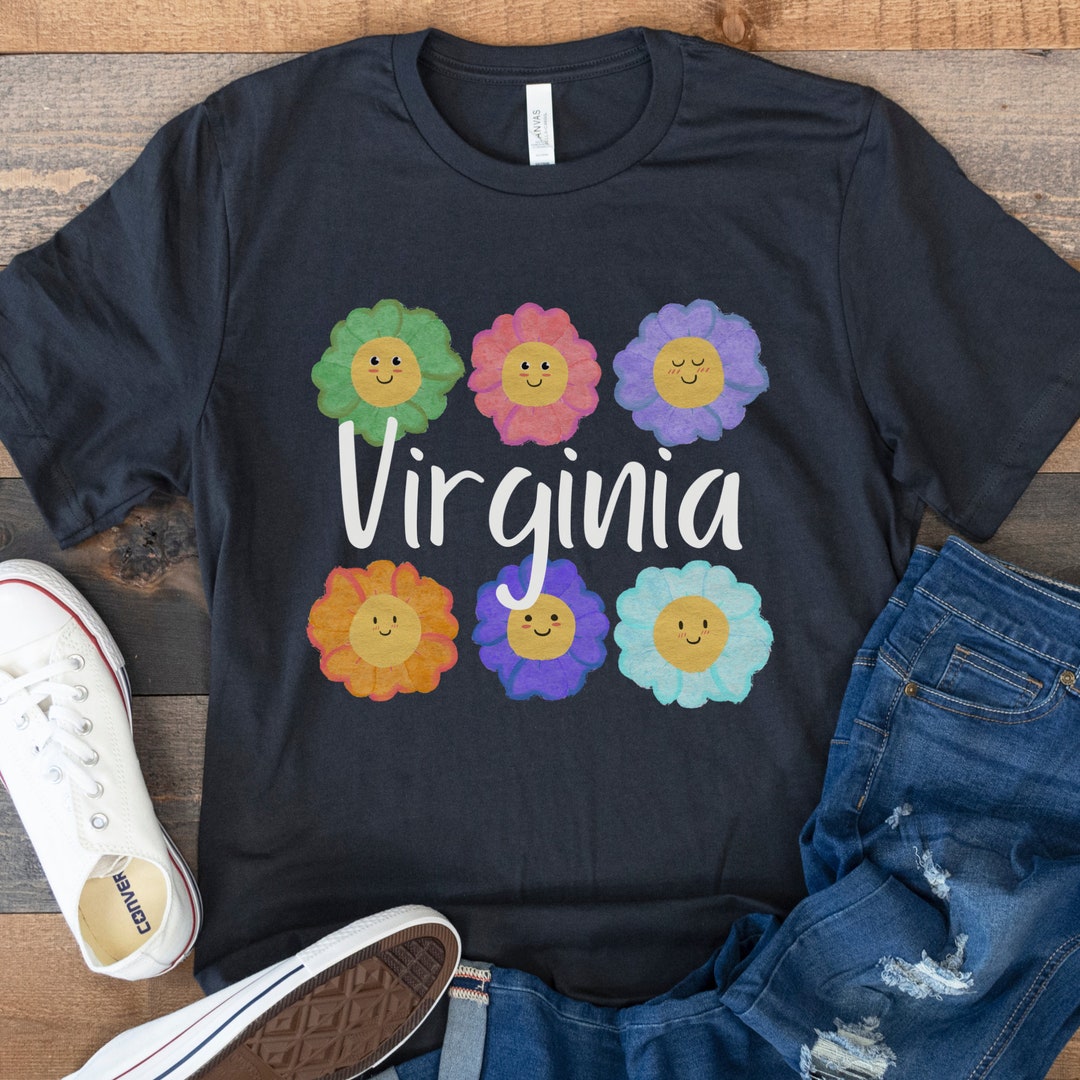 Virginia Flower Tshirt, Virginia Gift Shirt, Summer Virginia Tee ...