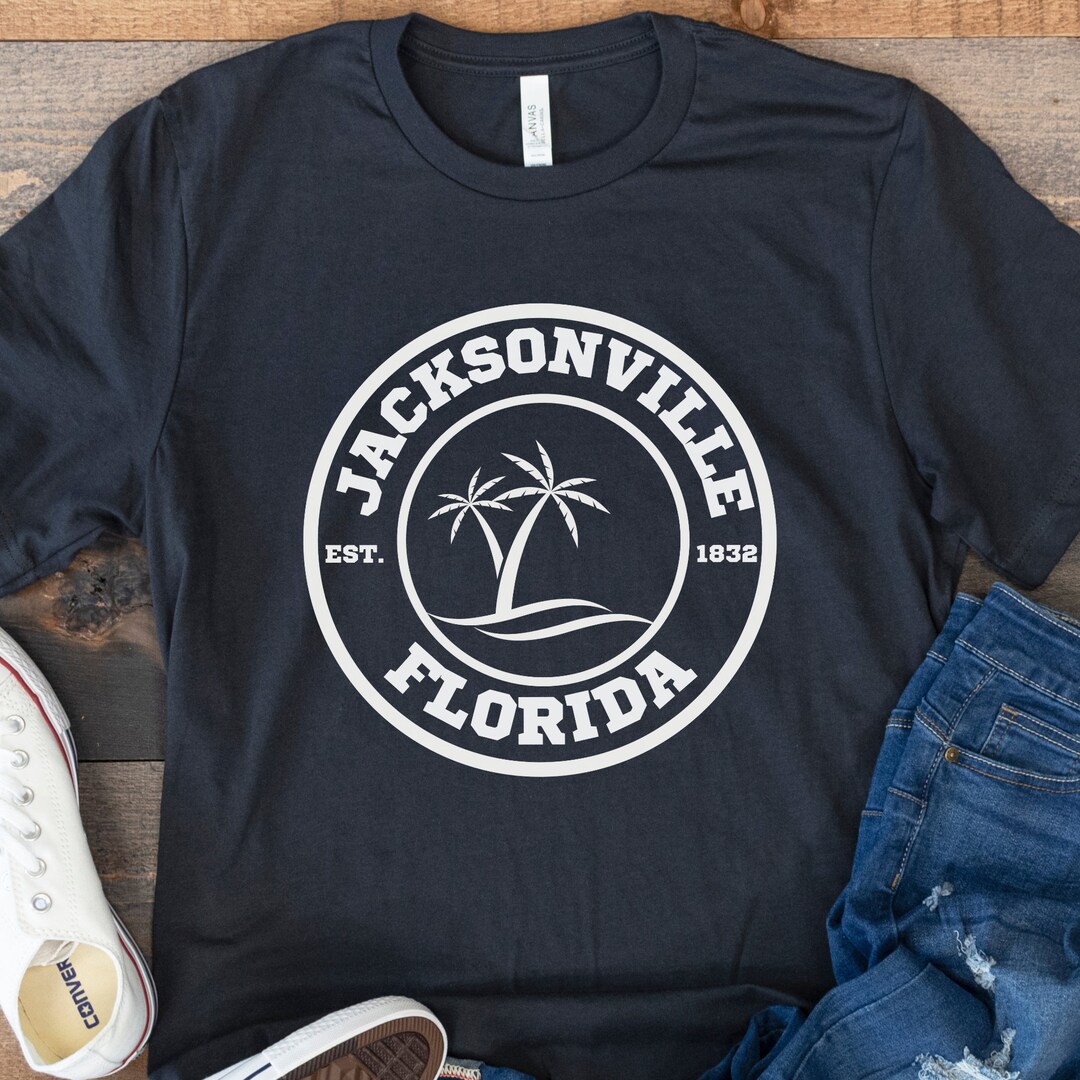 Jacksonville Florida Palm Tree Tshirt, Florida Vacation Gift Shirt ...