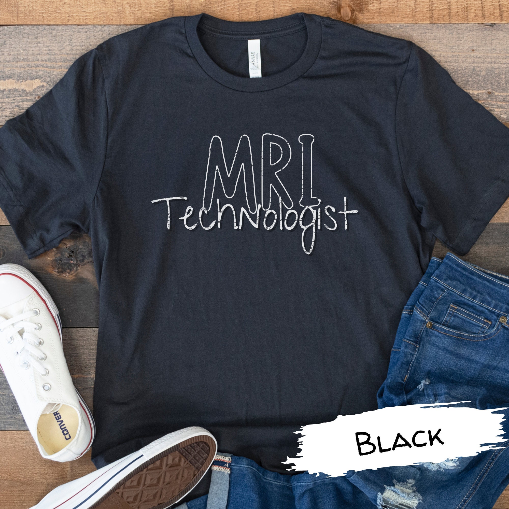 Distressed MRI Technologist Black and White Tshirt, MRI Tech Shirt, Rad ...