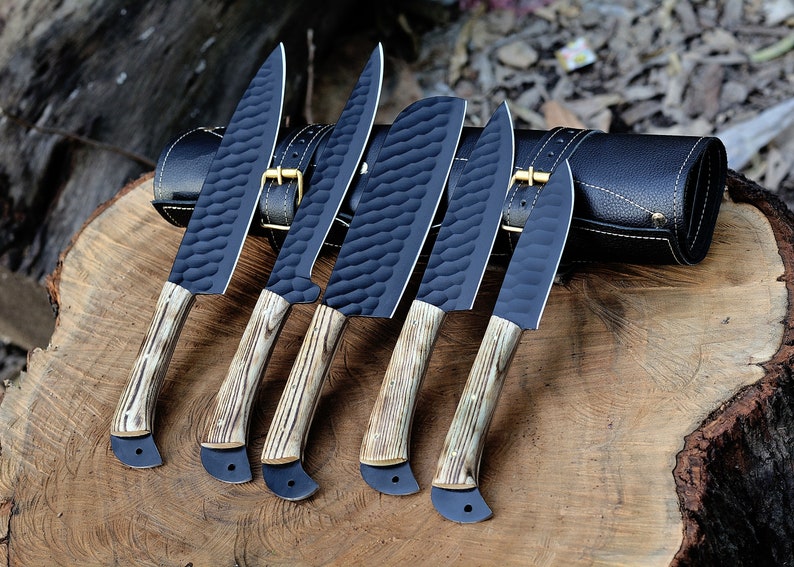 Hand Forged Kitchen Chef's Knife Set of 5 BBQ, Kitchen Set, Birthday ...