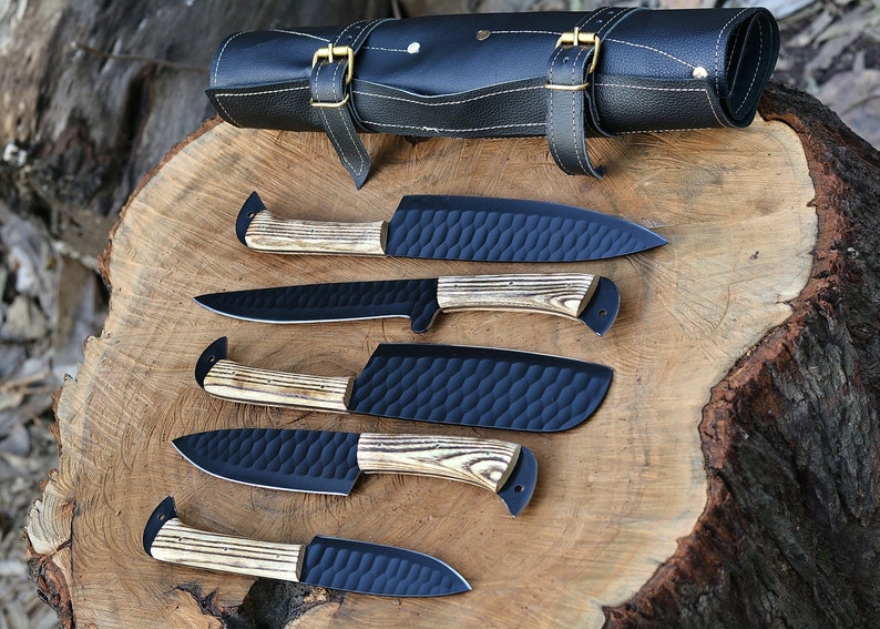 Hand Forged Kitchen Chef's Knife Set of 5 BBQ, Kitchen Set, Birthday ...