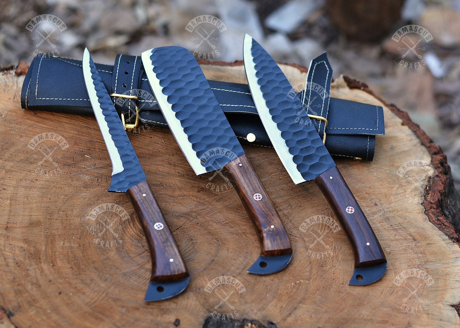 Hand Forged Kitchen Chef's Knife Set of 5 BBQ, Kitchen Set, Birthday ...