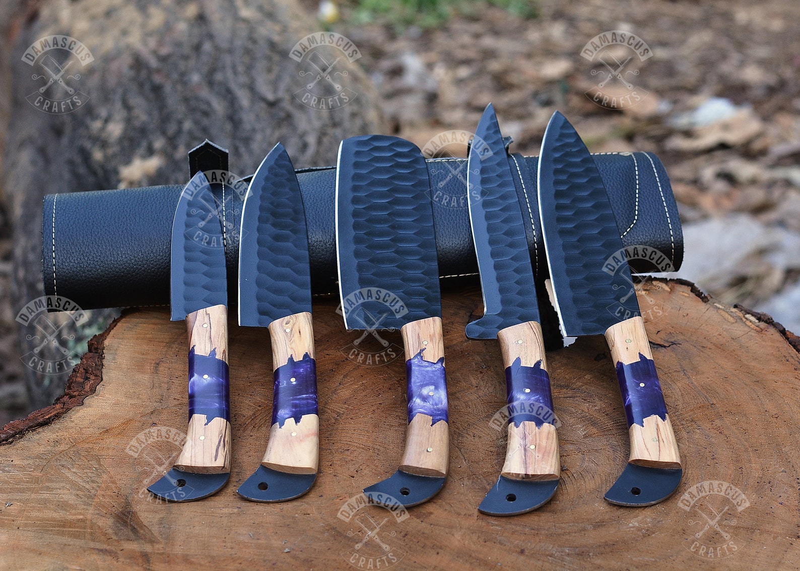 Hand Forged Kitchen Chef's Knife Set of 5 BBQ, Kitchen Set, Birthday ...