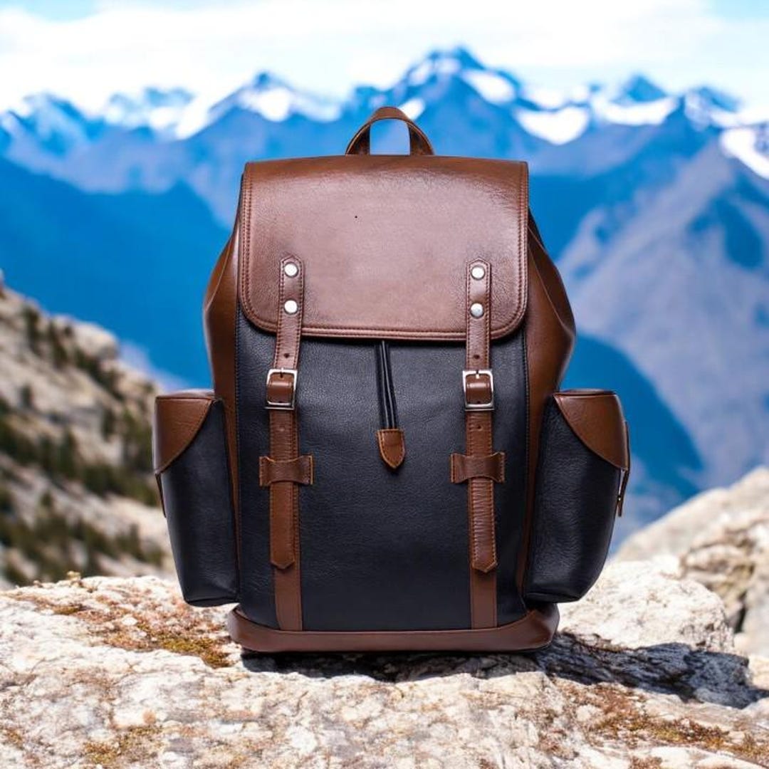 Vintage Leather Backpack - Etsy