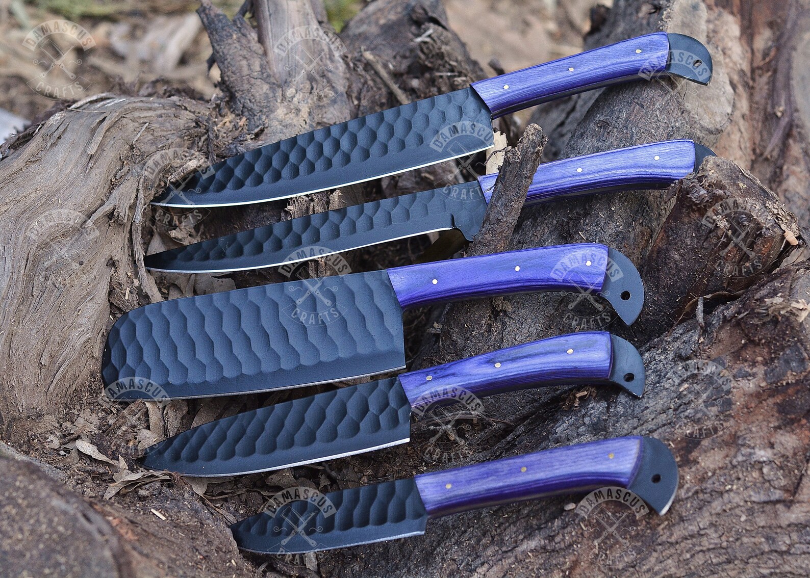 Hand Forged Kitchen Chef's Knife Set of 5 BBQ, Kitchen Set, Birthday ...