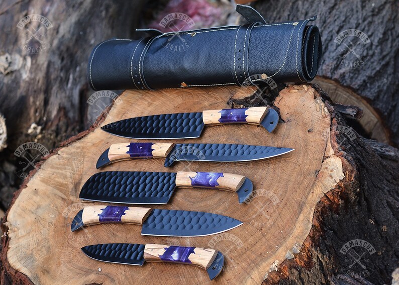 Hand Forged Kitchen Chef's Knife Set of 5 BBQ, Kitchen Set, Birthday ...