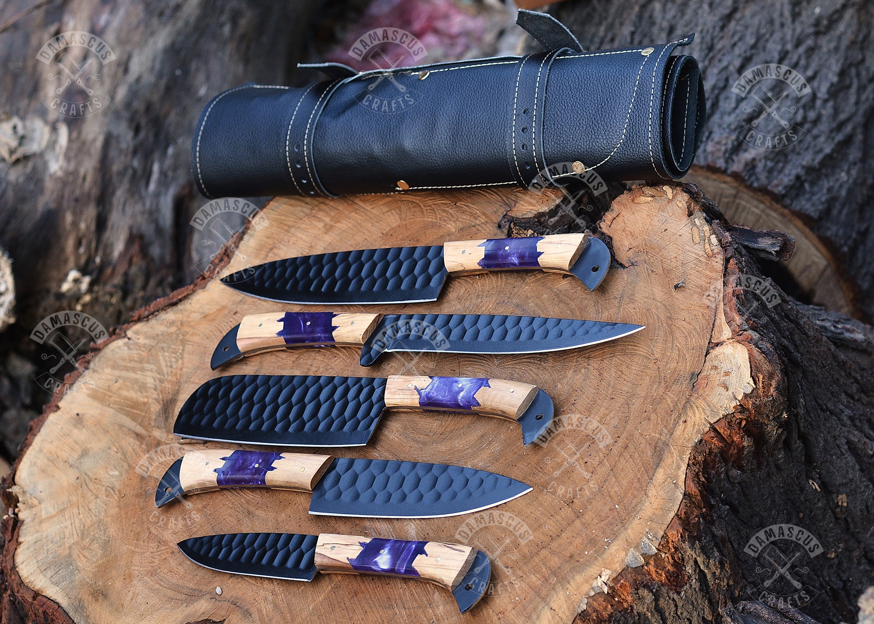 Hand Forged Kitchen Chef's Knife Set of 5 BBQ, Kitchen Set, Birthday ...