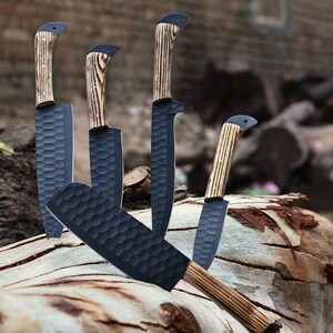 Hand Forged Kitchen Chef's Knife Set of 5 BBQ, Kitchen Set, Birthday ...