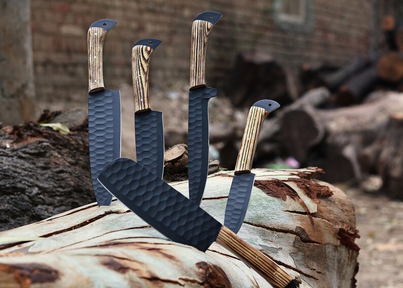 Hand Forged Kitchen Chef's Knife Set of 5 BBQ, Kitchen Set, Birthday ...