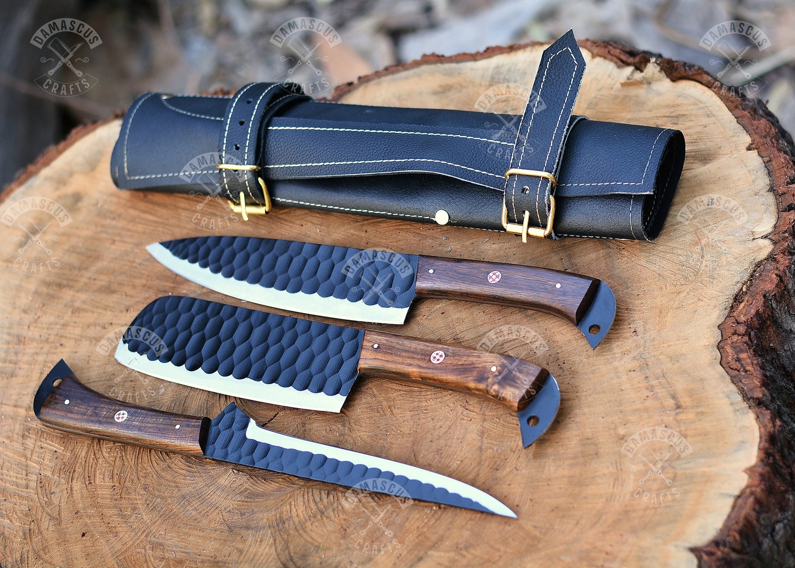 Hand Forged Kitchen Chef's Knife Set of 5 BBQ, Kitchen Set, Birthday ...