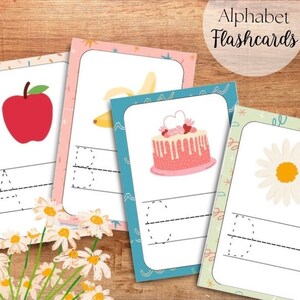 Pre-k and Kindergarten Alphabet Flashcards Printable, Letters and Words ...
