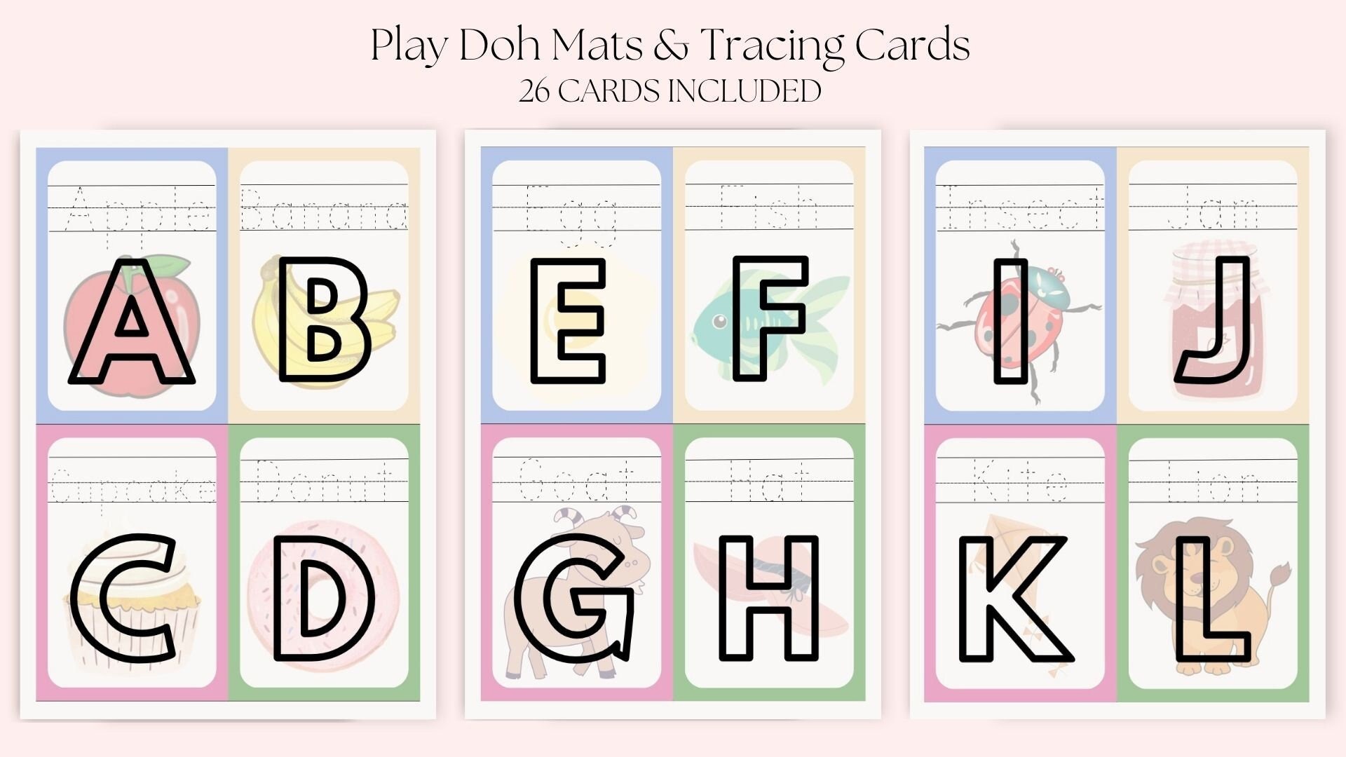 Play Doh Mats and Tracing Cards Printable, Play Doh Alphabet, Preschool ...