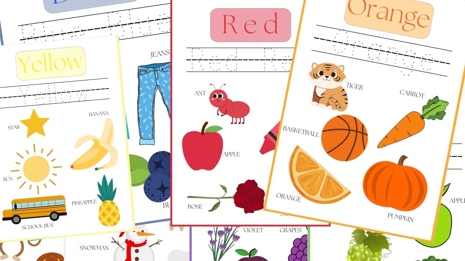 Preschool Color Recognition Worksheets Pre-k Tracing Worksheets Word ...