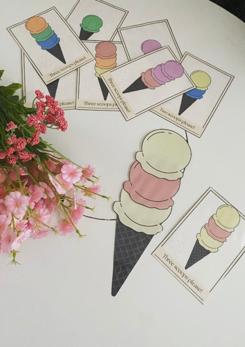 Build an Ice Cream Cone, Preschool Printable Activity, Pattern Activity ...