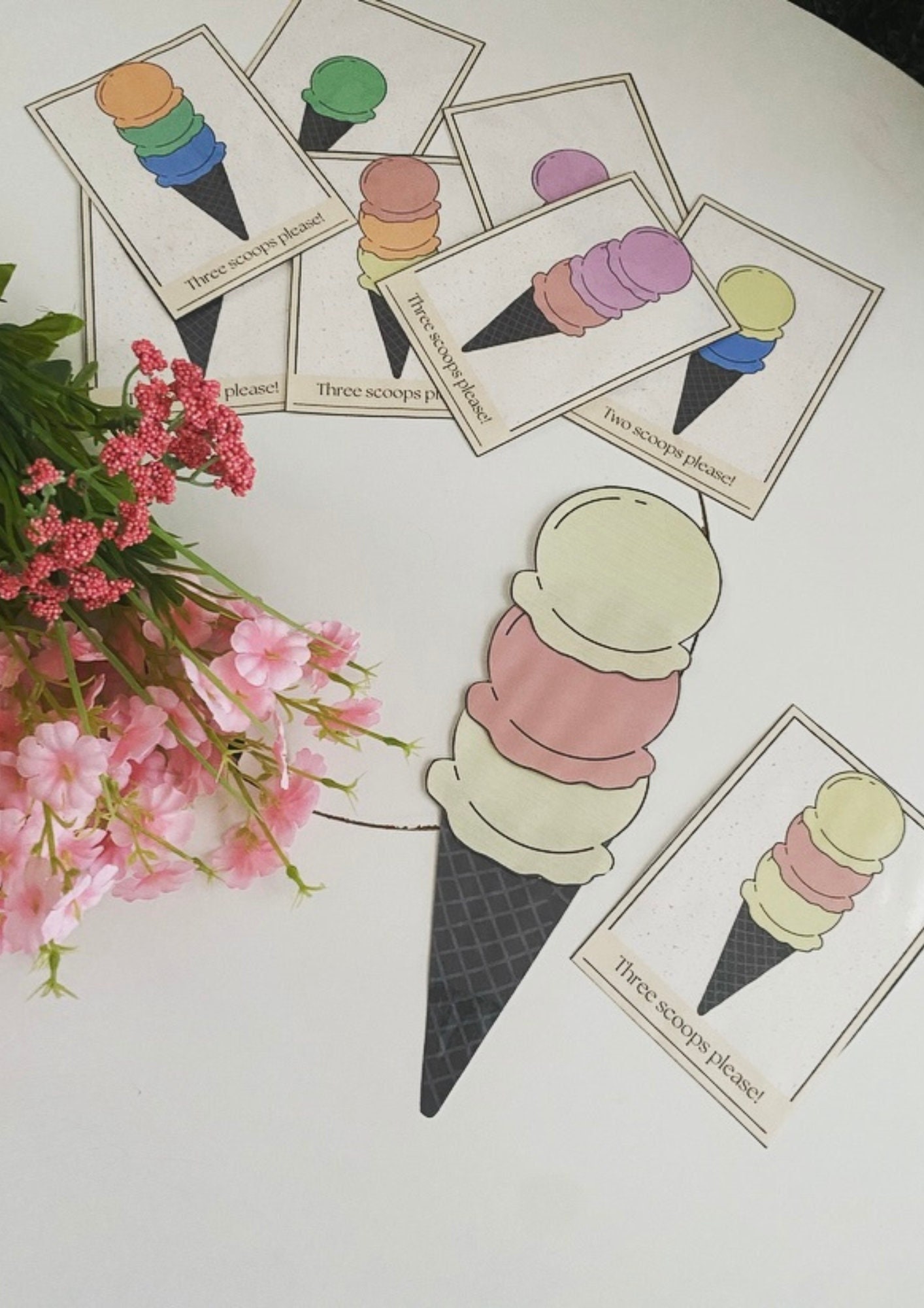 Build an Ice Cream Cone, Preschool Printable Activity, Pattern Activity ...