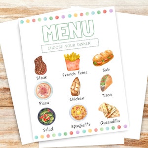 Printable Menus for Pretend Play, Imagination Props, Pretend Play ...