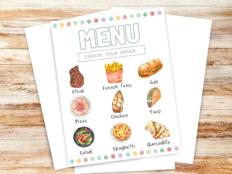 Printable Menus for Pretend Play, Imagination Props, Pretend Play ...