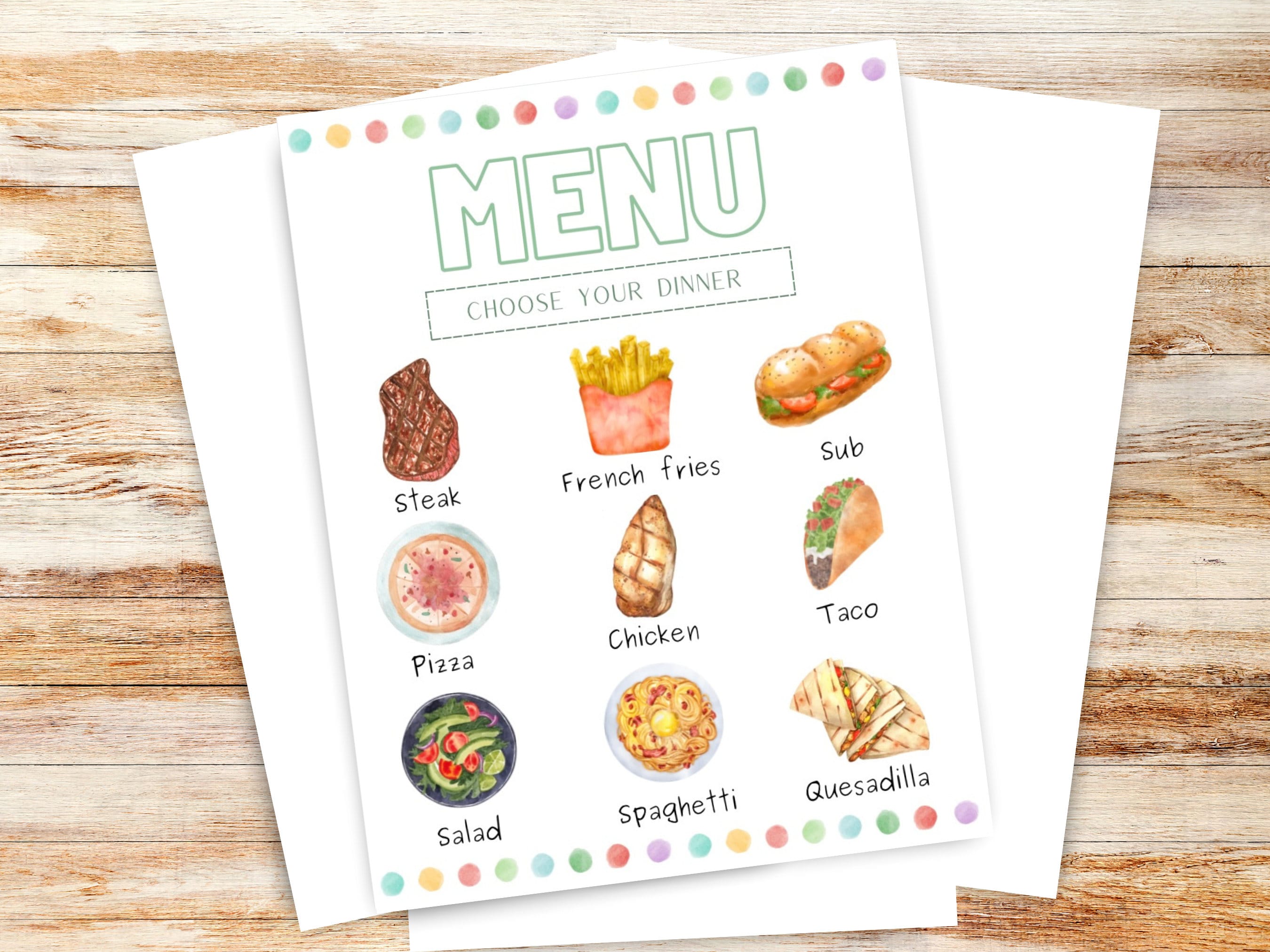 Printable Menus for Pretend Play Imagination Props Pretend - Etsy Ireland