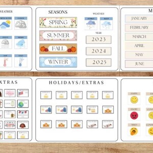 Printable Visual Calendar Board for Preschooler, Editable Calendar ...