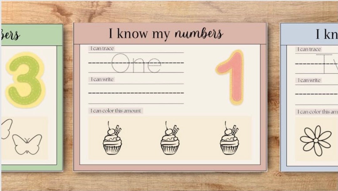 Number Learning Worksheets for Preschoolers, Writing Practice for Kids ...
