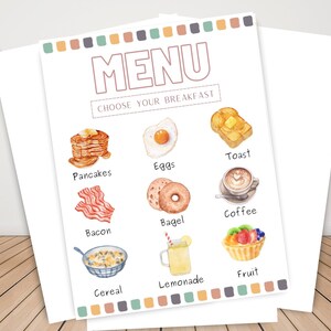 Kids Printable Play Menus, Breakfast Menu, Lunch Menu, Dinner Menu ...