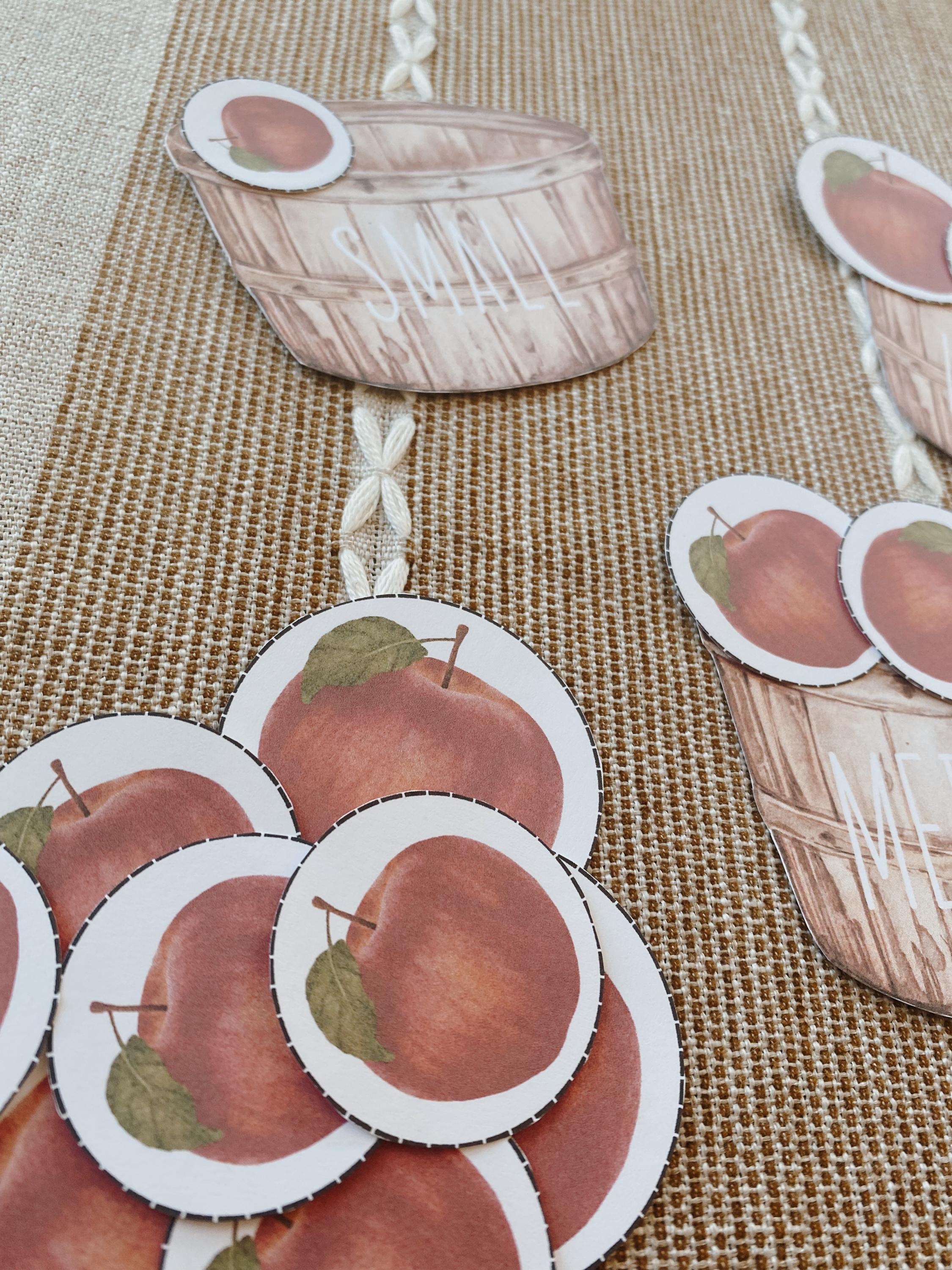 Apple Size Sorting Activity for Kids, Size Matching Activity, Smallest ...