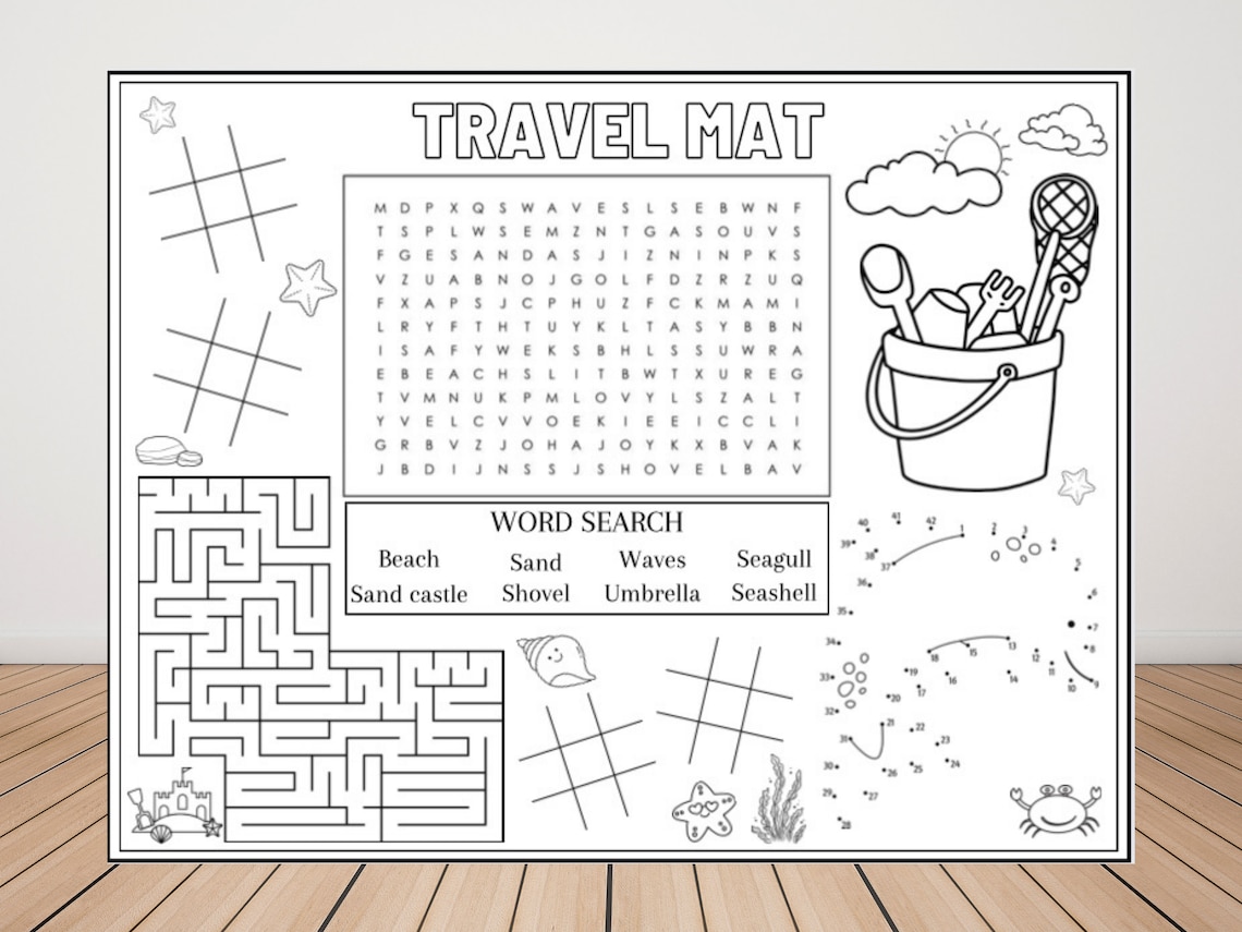 Kids Activity Placemat, Activity Sheet for Kids, Restaurant Placemats ...