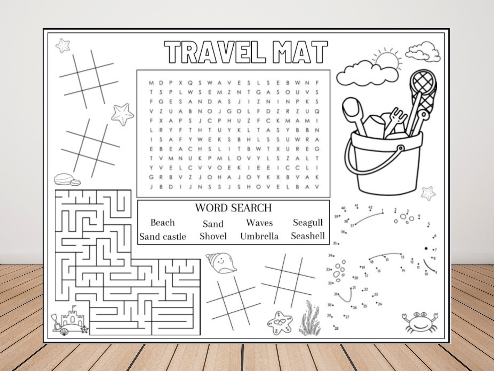 Kids Activity Placemat, Activity Sheet for Kids, Restaurant Placemats ...