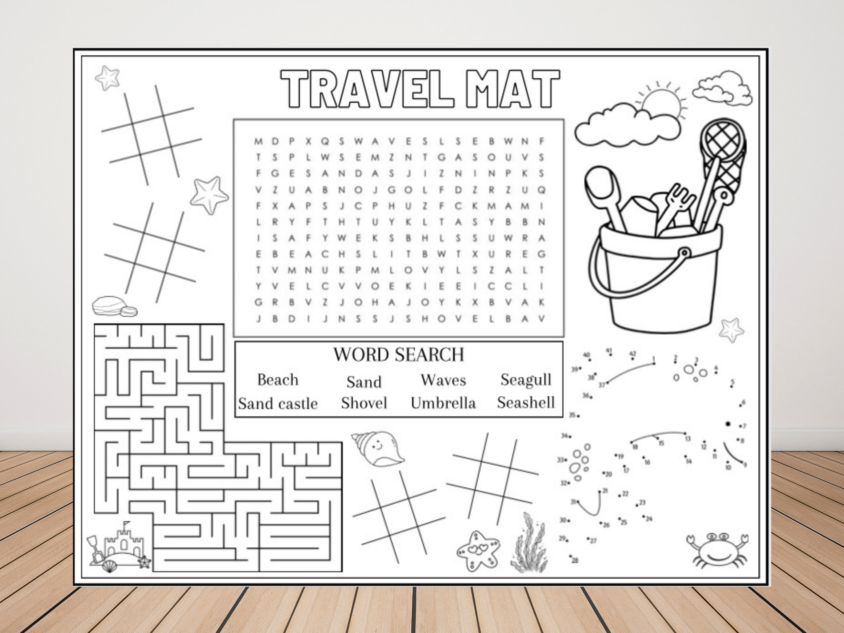 Kids Activity Placemat, Activity Sheet for Kids, Restaurant Placemats ...