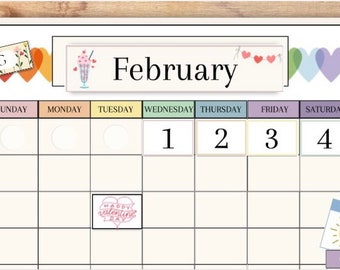 Printable Visual Calendar Board for Preschooler, Editable Calendar ...