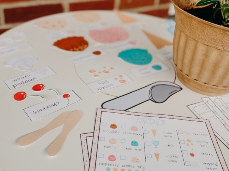 Ice Cream Shop Dramatic Play Pretend Play for Kids Printable - Etsy