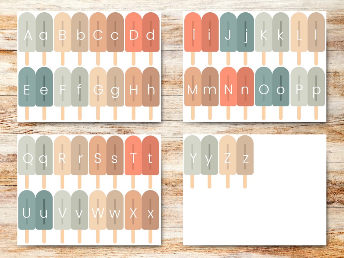 Alphabet Popsicle Stick Learning Activity, Uppercase and Lowercase ...