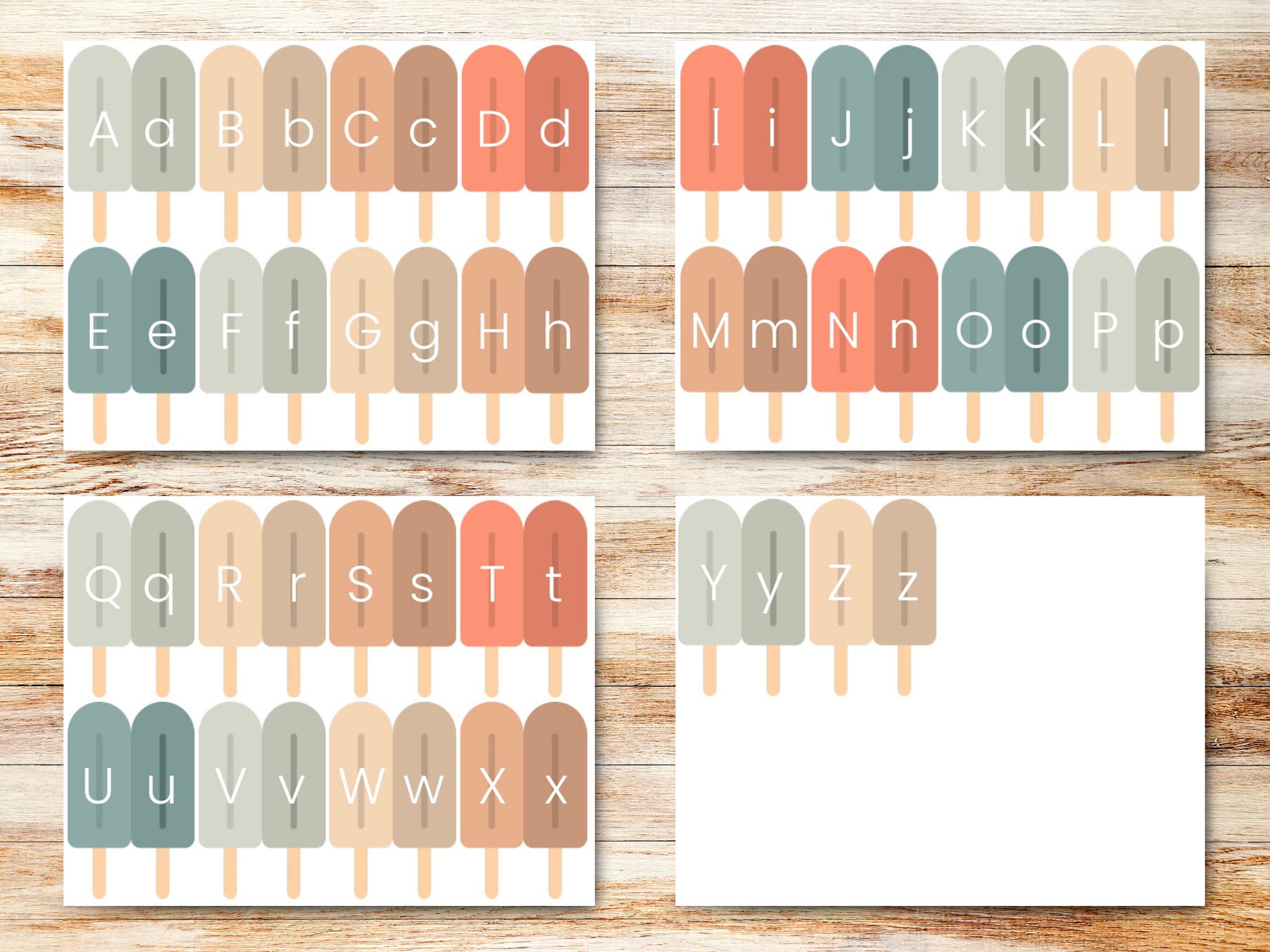 Alphabet Popsicle Stick Learning Activity, Uppercase and Lowercase ...
