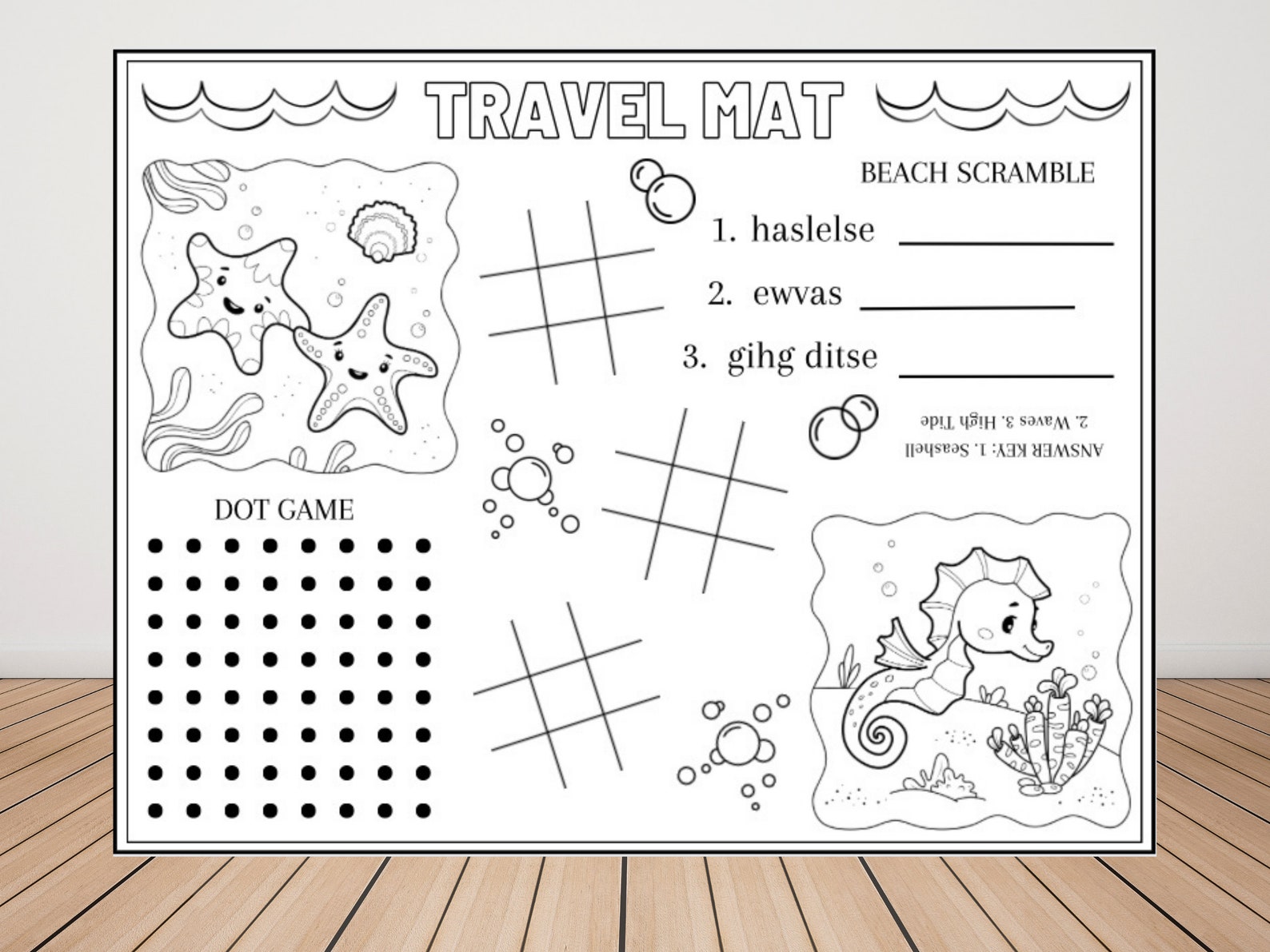 Kids Activity Placemat, Activity Sheet for Kids, Restaurant Placemats ...